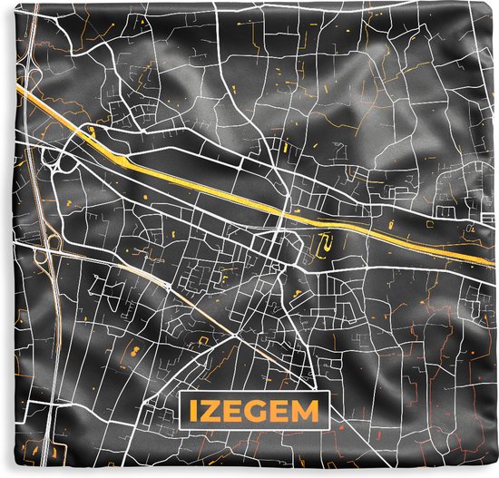 Kussenhoes 40x40 cm - Plattegrond - Izegem - Kaart - Stadskaart ...