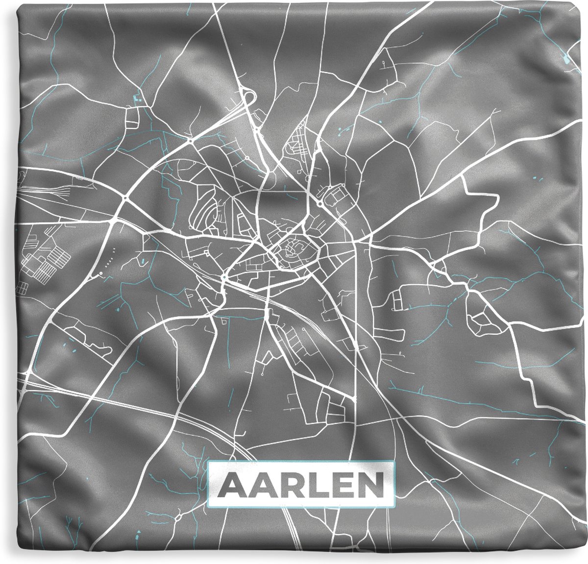 Kussenhoes 60x60 cm - Stadskaart – Grijs - Kaart – Aarlen – België ...