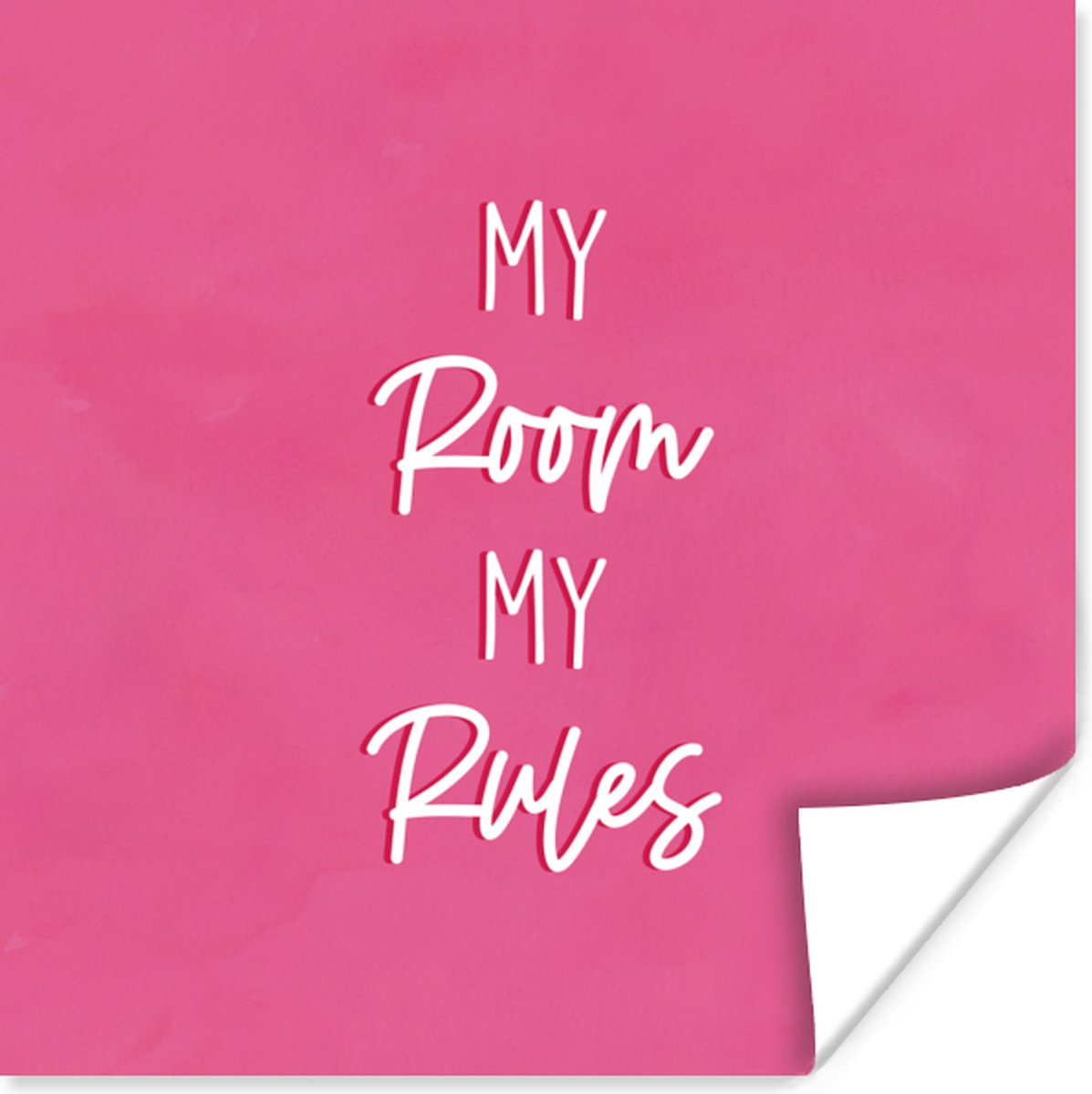 Poster Tiener - Quotes - Puber - My room, my rules - 100x100 cm XXL ...