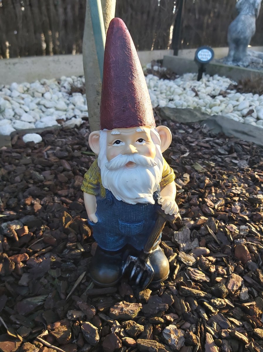 Kabouter met hark tuinkabouter riek gnoom 29cm | bol.com