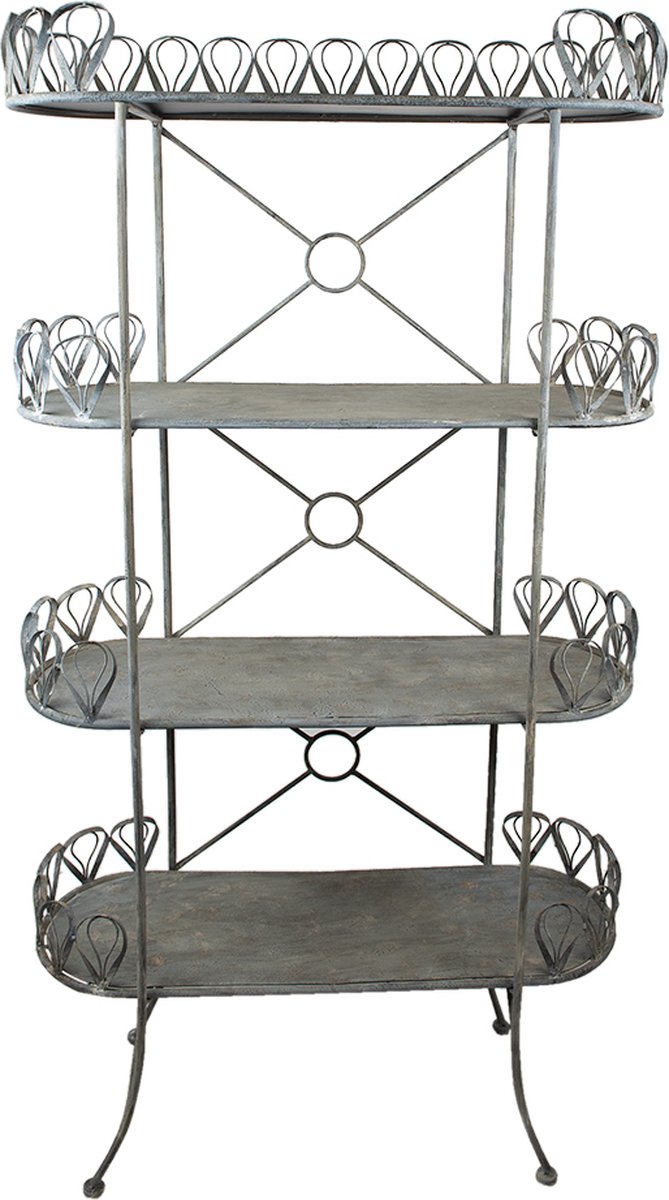 Clayre & Eef Opbergrek 91x36x168 cm Grijs Ijzer Geen vorm Tuinrek ...