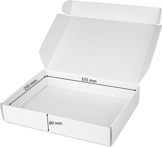 20 Postdozen – Verzenddozen – Kartonnen dozen – 335x250x80mm – Wit | bol