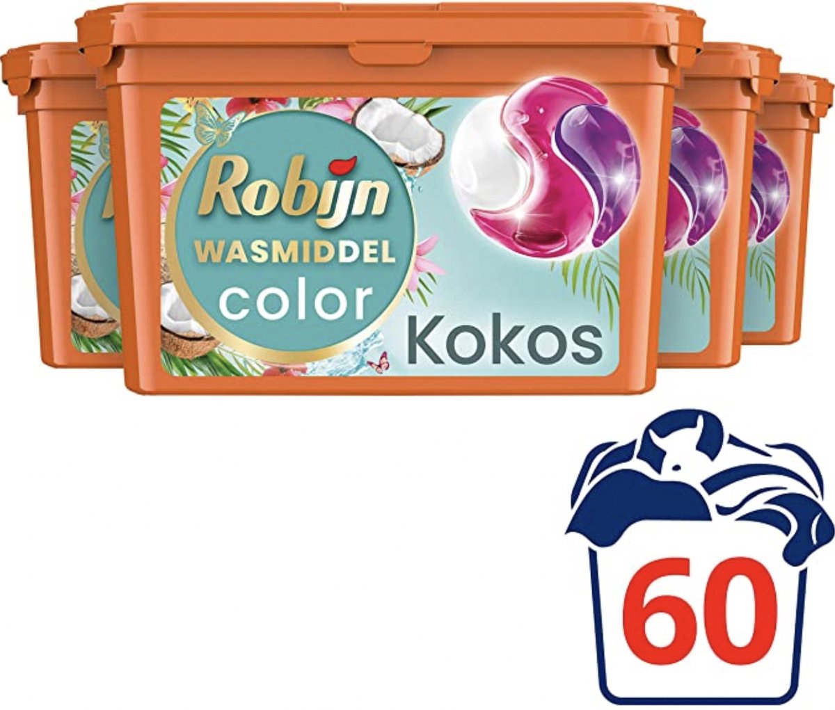 Robijn Kokos Sensation Detergent 3 in 1 Washing Capsules Collection - 4 ...