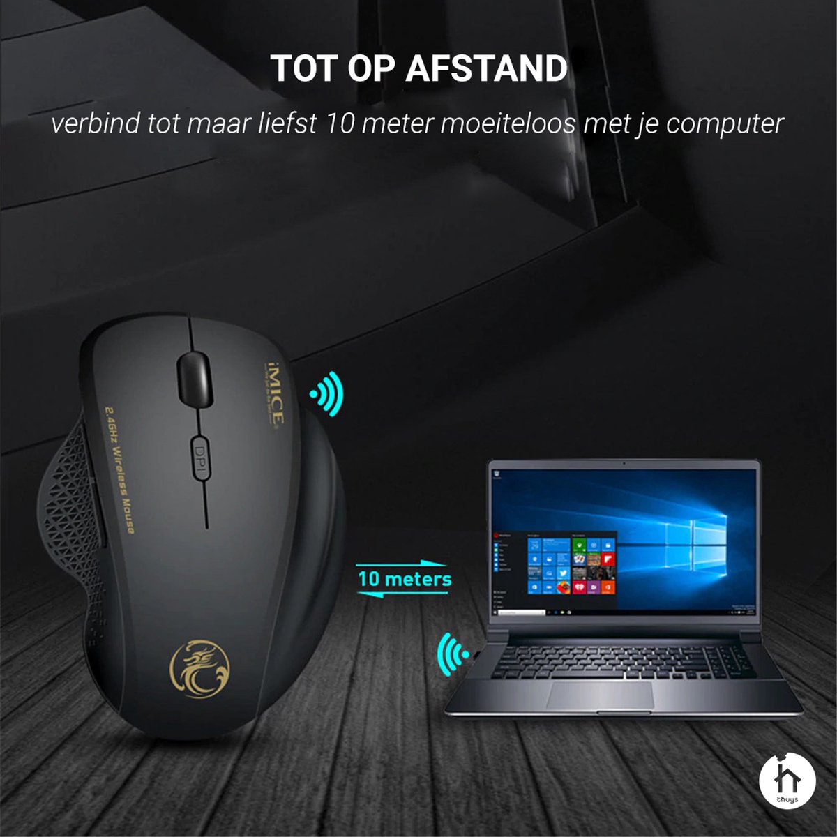 Thuys Ergonomisch Computermuis - Computermuis - Draadloze Muis ...