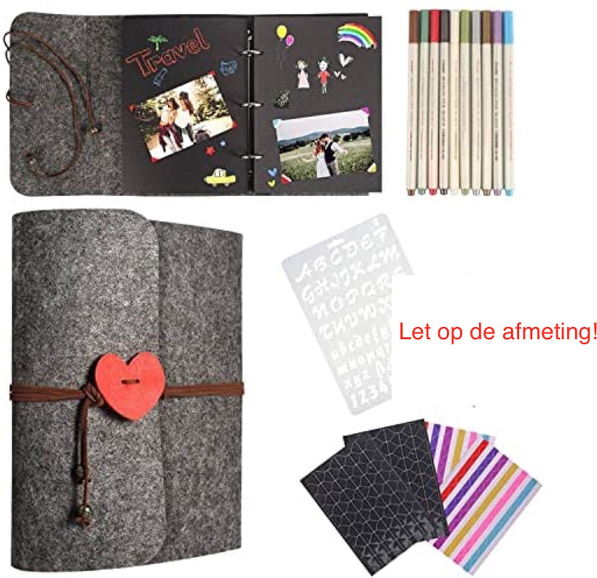 Ringband fotoalbum vilt plakalbum diy vintage scrapbook album kopen ...