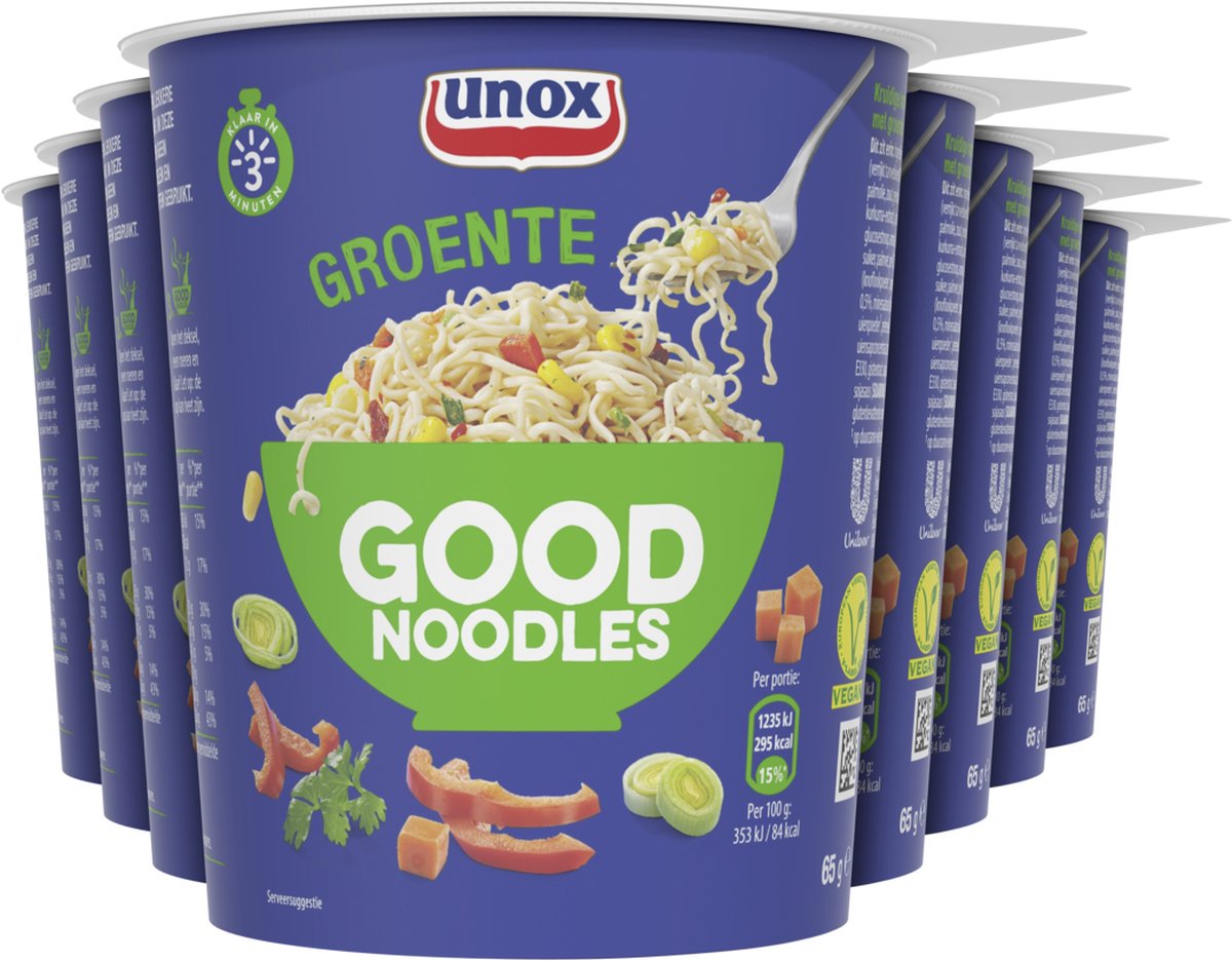 Unox Good Noodles Groenten cup - 8 x 65 g - Voordeelverpakking | bol.com