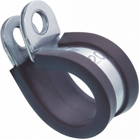 Bevestigingsklem DIN 3016 met rubberen inleg, 32mm | bol.com
