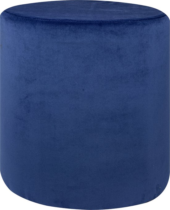 Mood poef hoog-fluweel- blauw royal- 40x40x40 cm | bol