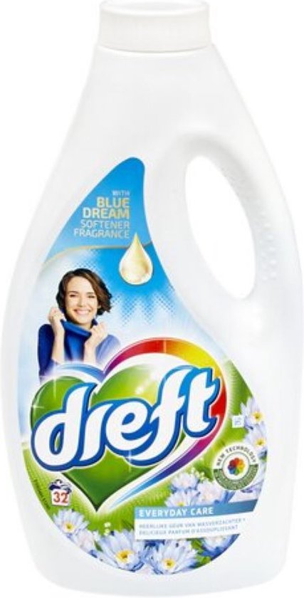 2x Dreft - Blue Dream Vloeibaar Wasmiddel - 32 wasbeurten - 1.76L | bol
