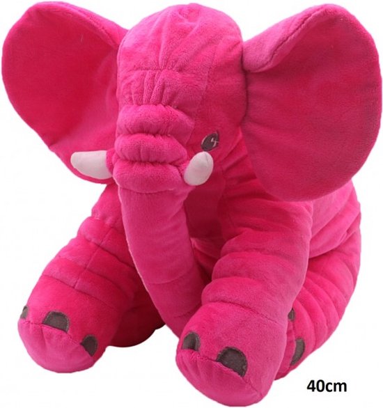 Knuffel Olifant - Pluche - 40 cm - Roze | bol.com