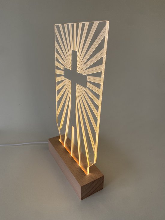 Casibus - Led lamp religie - stralend kruis - onze vader - 26cm | bol