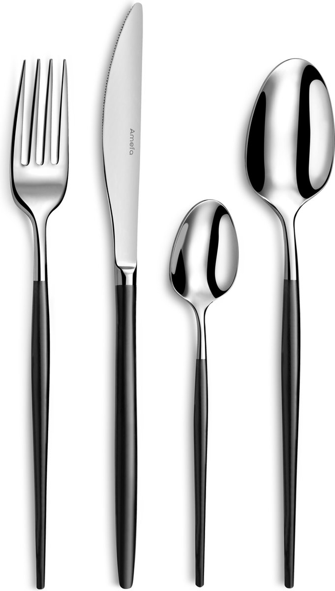 Amefa bestek - Soprano zwart 16 delig bestekset | bol.com