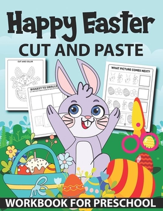 Happy Easter Cut And Paste Workbook For Preschool: Fun Scissor Skills ...