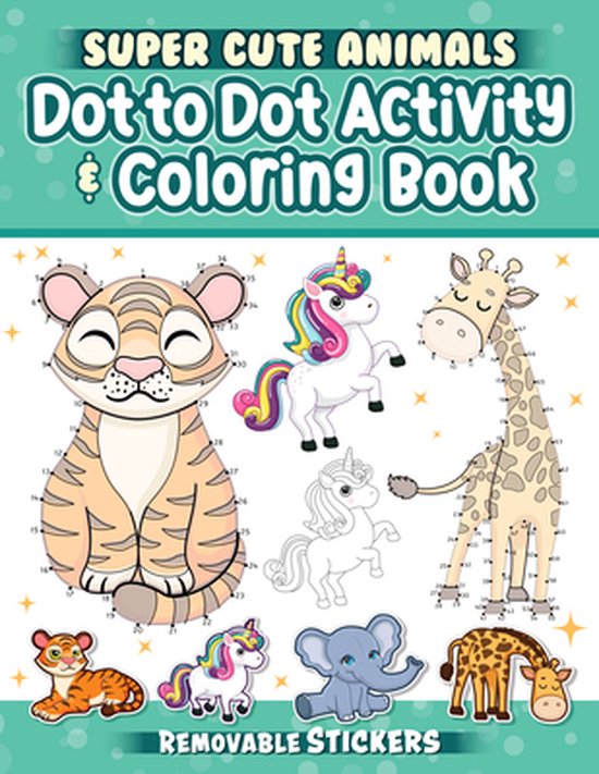 Super Cute Animals Dot to dot Activity & Coloring Book, Veronica Hue ...