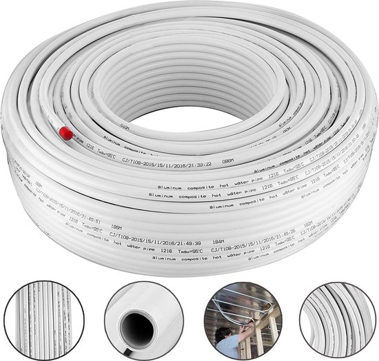 Pex-buis - 1/2" - PEX-AL-PEX-buis - 200 m - Zuurstofbarrière ...