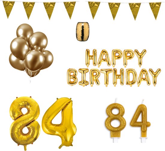 84 jaar Verjaardag Versiering Pakket Goud | bol.com