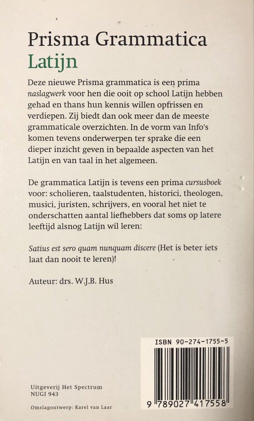 Grammatica Latijn, W. Hus | 9789027417558 | Boeken | bol