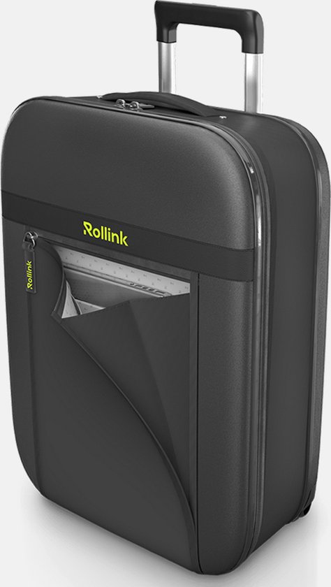 Rollink Handbagage Koffer / Trolley / Reiskoffer - 55 cm - Aura - Hardcase - Zwart | bol.com
