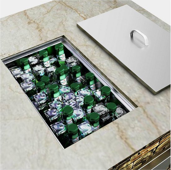 Giving® Ijsbak - 52,3 x 34,5 x 32cm met Cover 304 - Roestvrij Staal ...