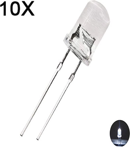 LED Diode - 8mm - Kleur wit - Per 10 stuks | bol.com