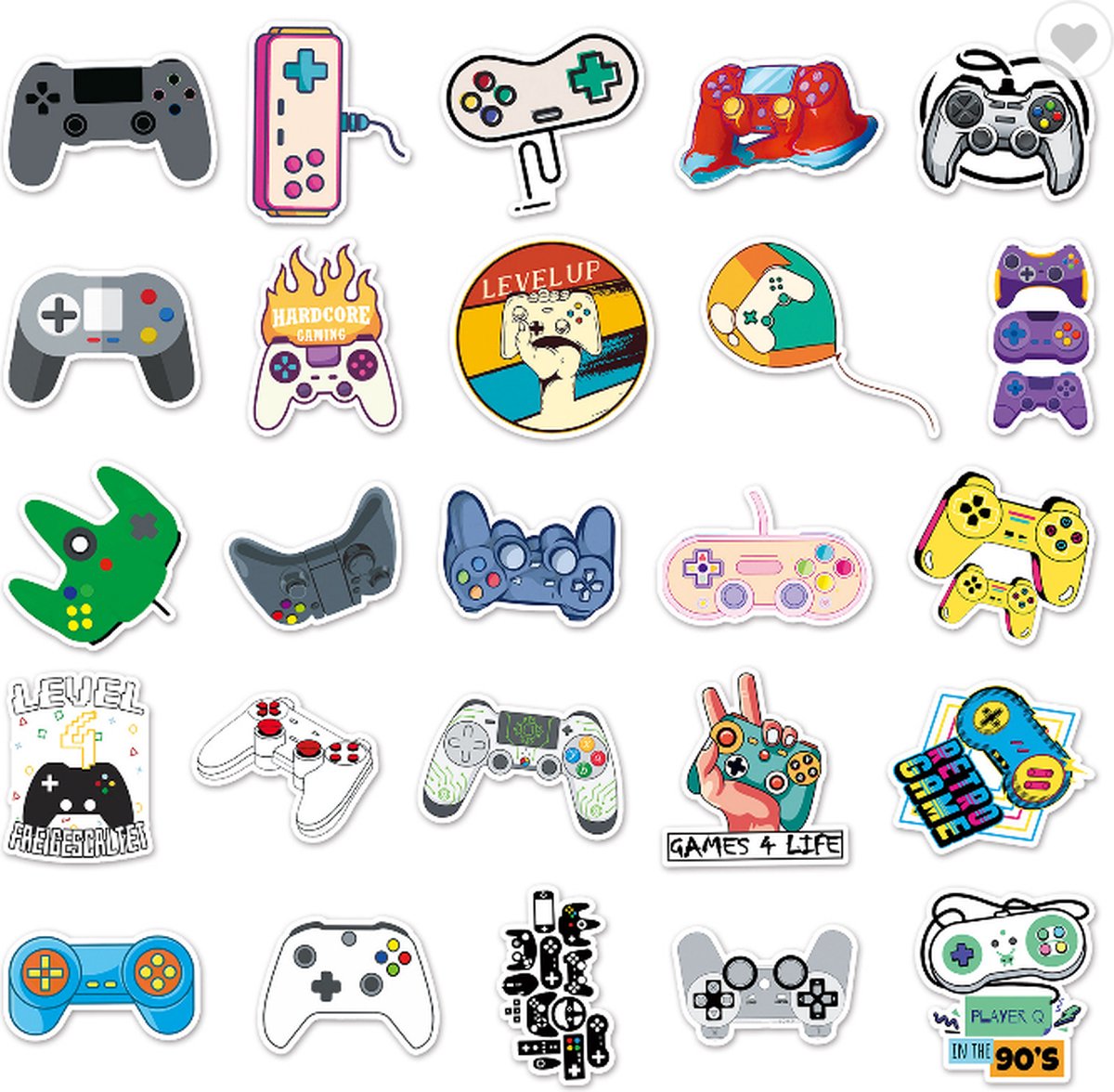 Game stickers 50 stuks - Retro computergames - Game console plaatjes ...