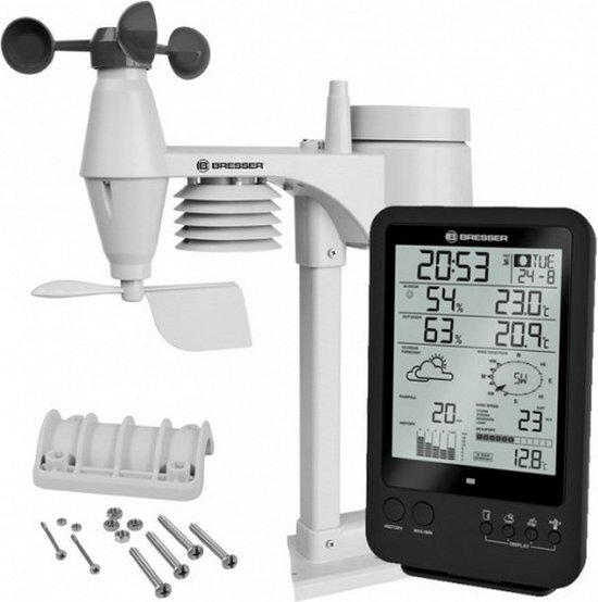 weerstation 5-in-1 12 x 19 cm zwart/wit | bol.com