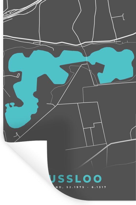Muurstickers - Sticker Folie - Stadskaart - Bussloo - Plattegrond ...