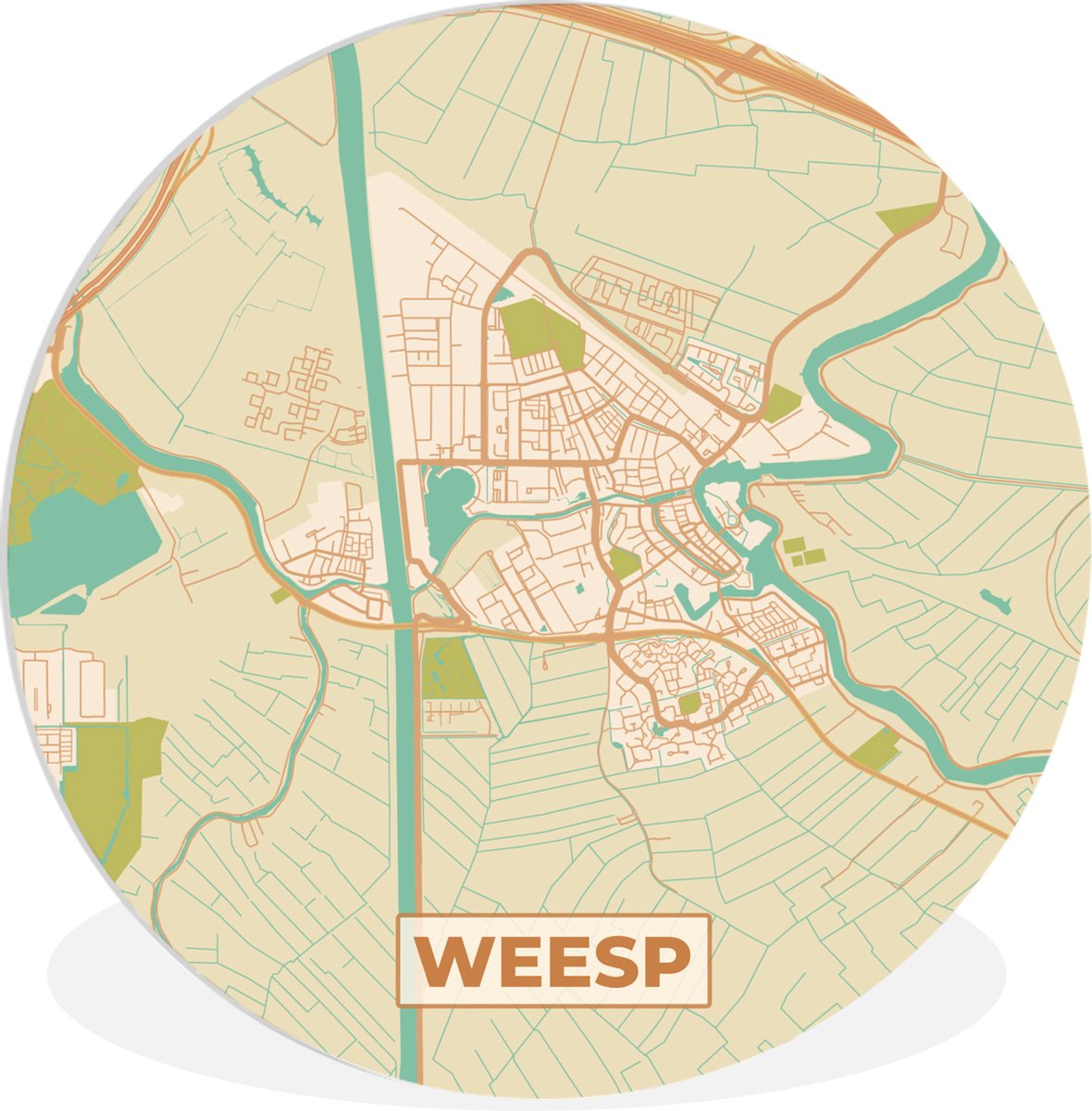 Wall Circle - Wall Circle Indoor - Weesp - Map - Map - City Map - ⌀ 150 ...
