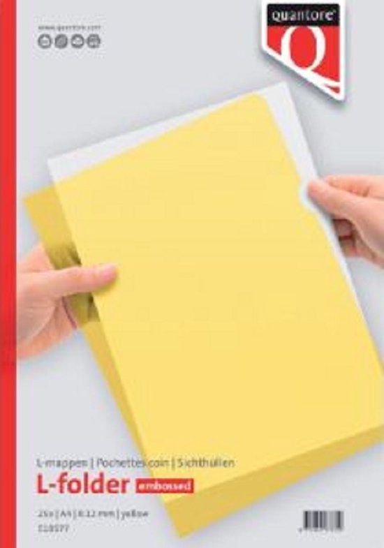 Insteekmap L-model Quantore A4 PP 0.12mm geel 25 stuks | bol