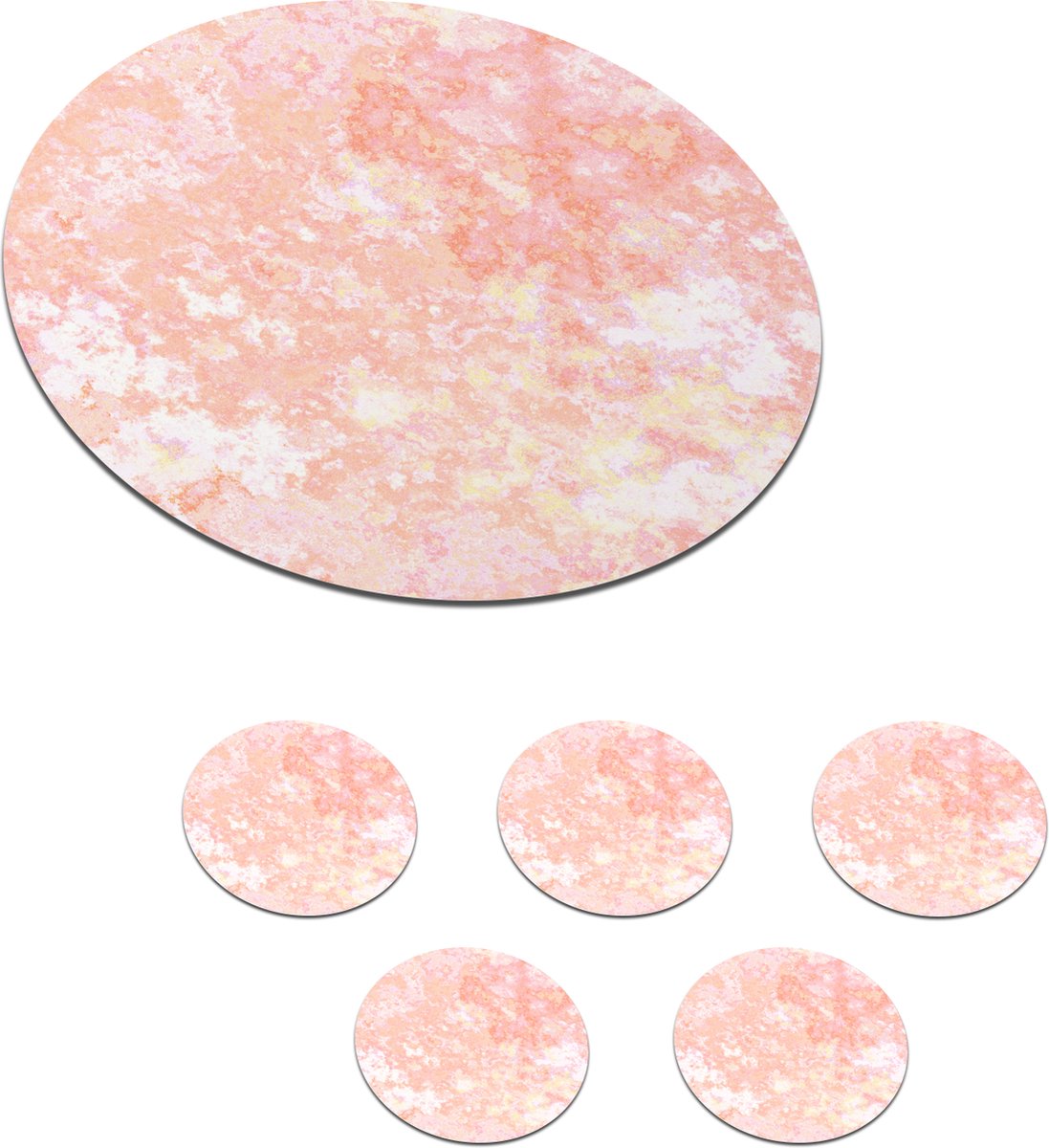Onderzetters voor glazen - Rond - Rosé - Verf - Patronen - 10x10 cm ...