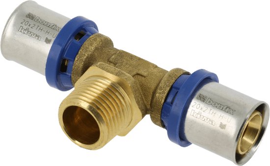 Bonfix Perskoppeling - 2x Alu-pers - 1x Buitendraad - T-koppeling - 20 x 1/2 x 20mm | bol.com