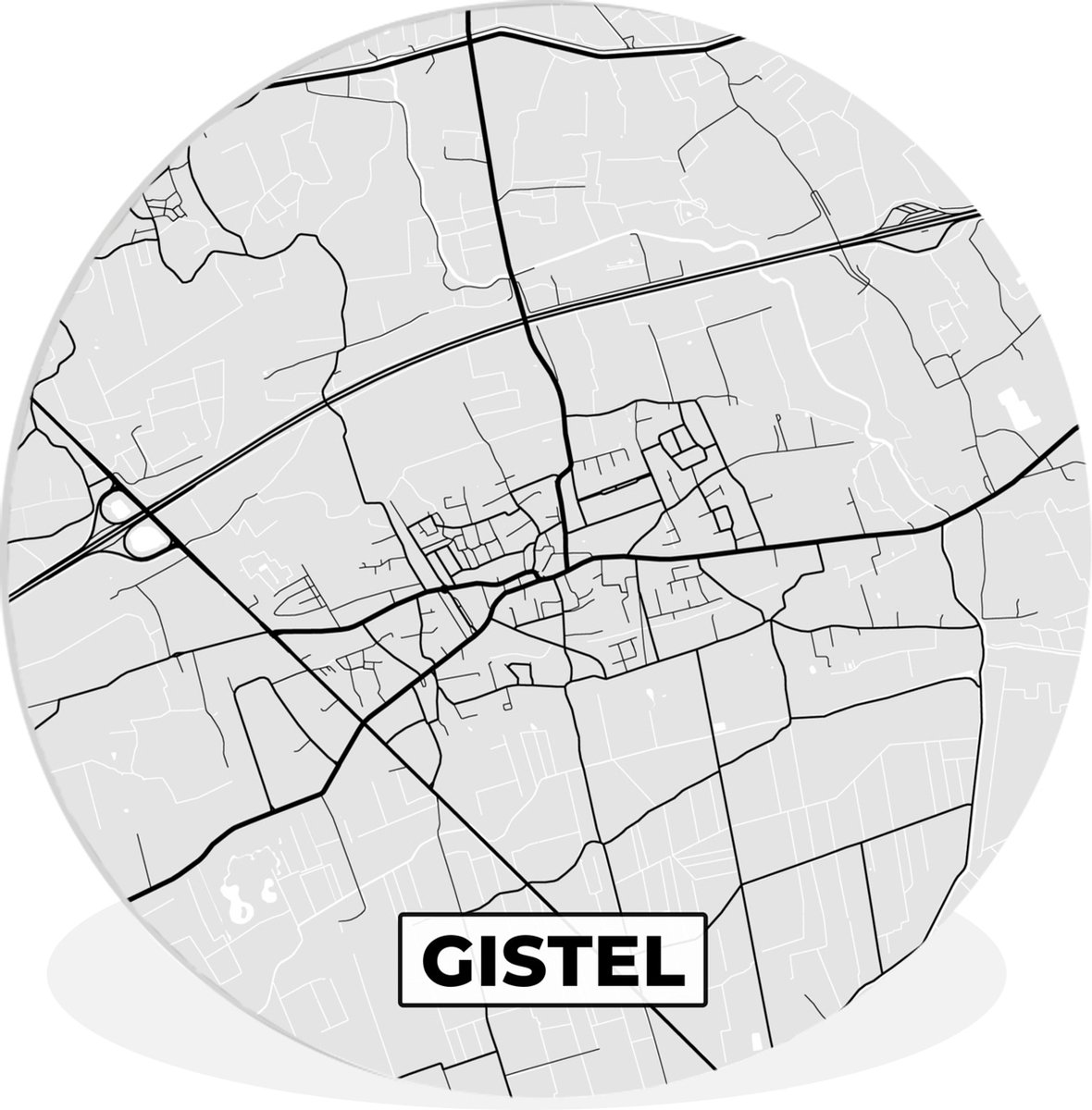 Wall Circle - Wall Circle Indoor - City Map - Map - België - Zwart Wit ...