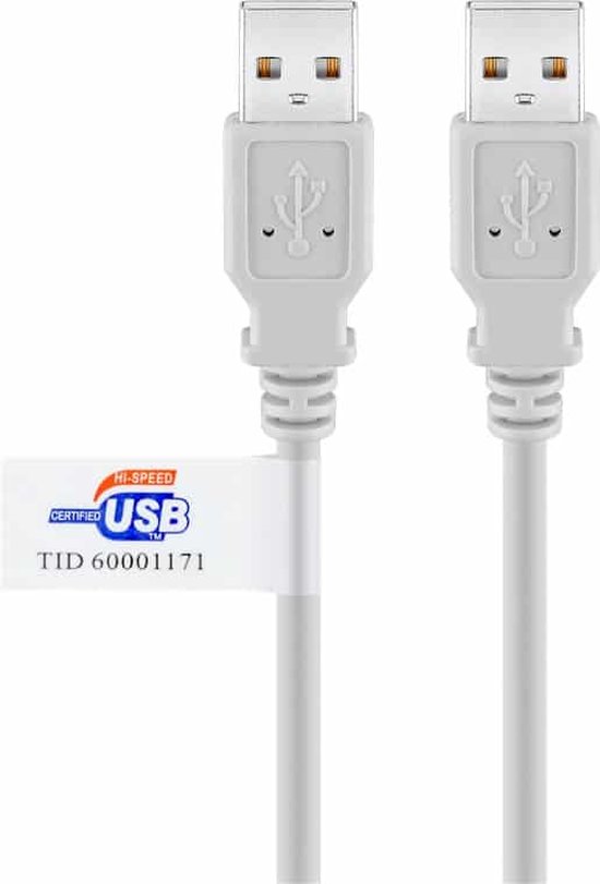 USB 2.0 Hi-Speed kabel met USB-certificaat, grijs | bol.com