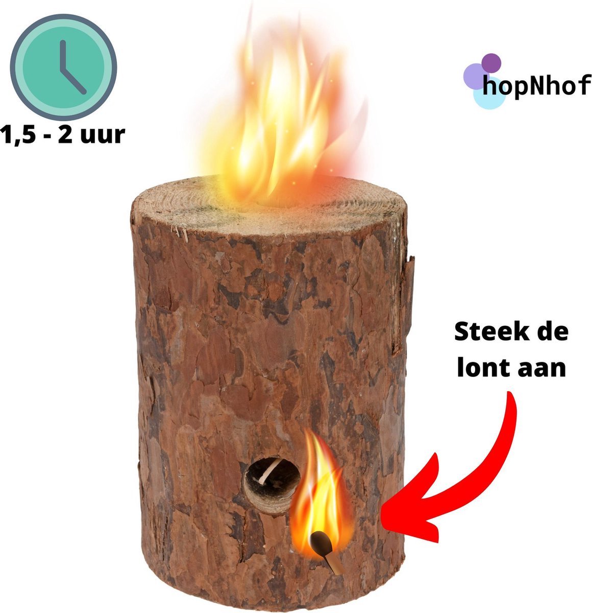 2 Stuks Zweedse Fakkel met citronella geur - Buitenkaars H20cm - Houten ...