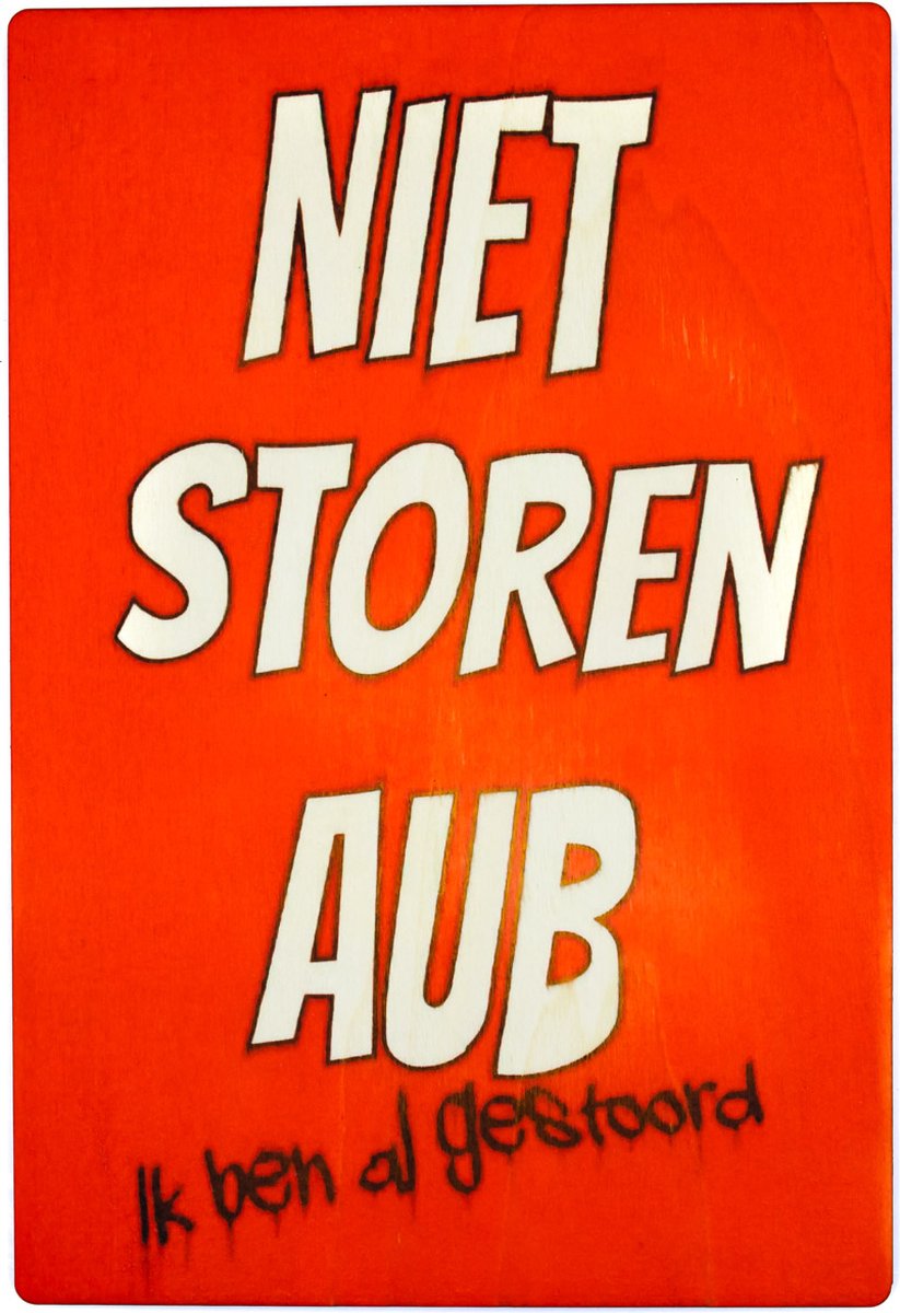 Spreukbord - Niet Storen AUB - Hout - Vintage - Retro - Bord ...