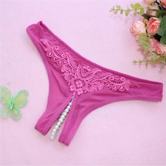 Parel string - Sexy string - Roze - Peek-a-boo string - Erotiek - Sexy - Thong -... | bol.com