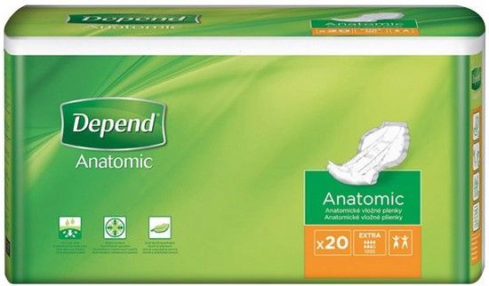 4 pakken Depend Incontinentie-inlegkruisjes Anatomic Extra - 80 x ...