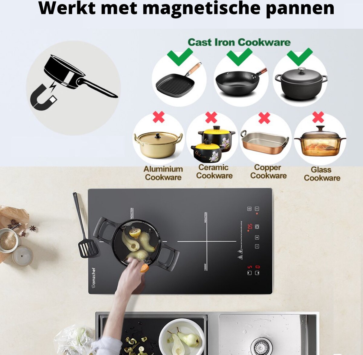 LiveProducts Elektrische Kookplaat - Ingebouwde Elektrische Kookplaat ...