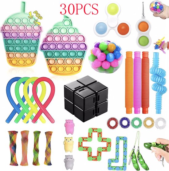 Fidget Toys Pakket 5 - Fidget toys - 30 stuks - Fidget Toy Box - Pop it ...