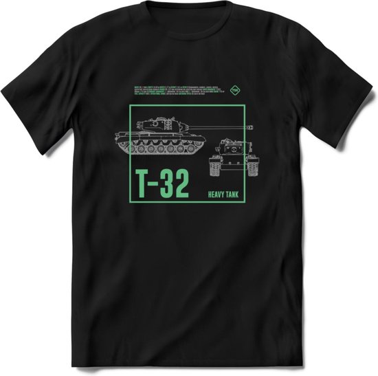 T32 Heavy tank leger T-Shirt | Unisex Army Tank Kleding | Dames / Heren ...