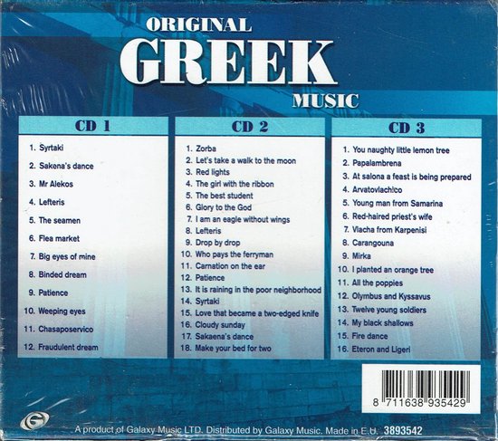 Original Greek Music, Various | CD (album) | Muziek | bol.com