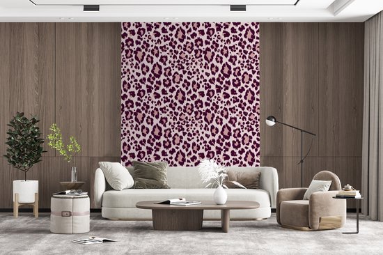 Behang - Fotobehang Patronen - Panter - Roze - Breedte 205 cm x hoogte ...