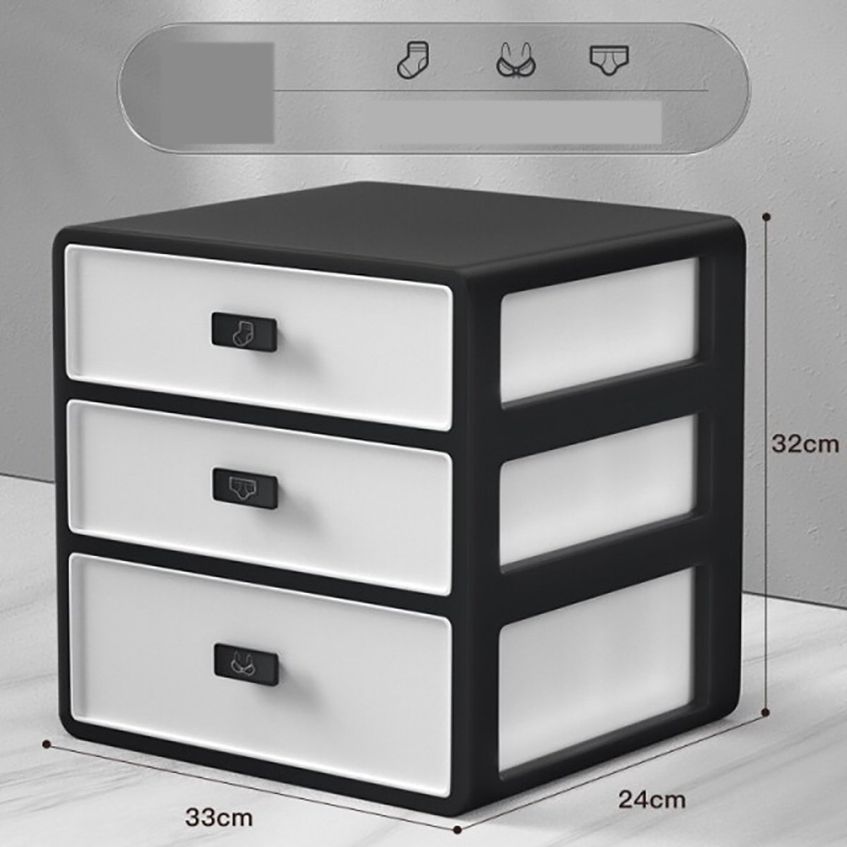 Opbergbox Met 3 Lades - Opbergdoos - Mini Kastje - Kledingkast ...