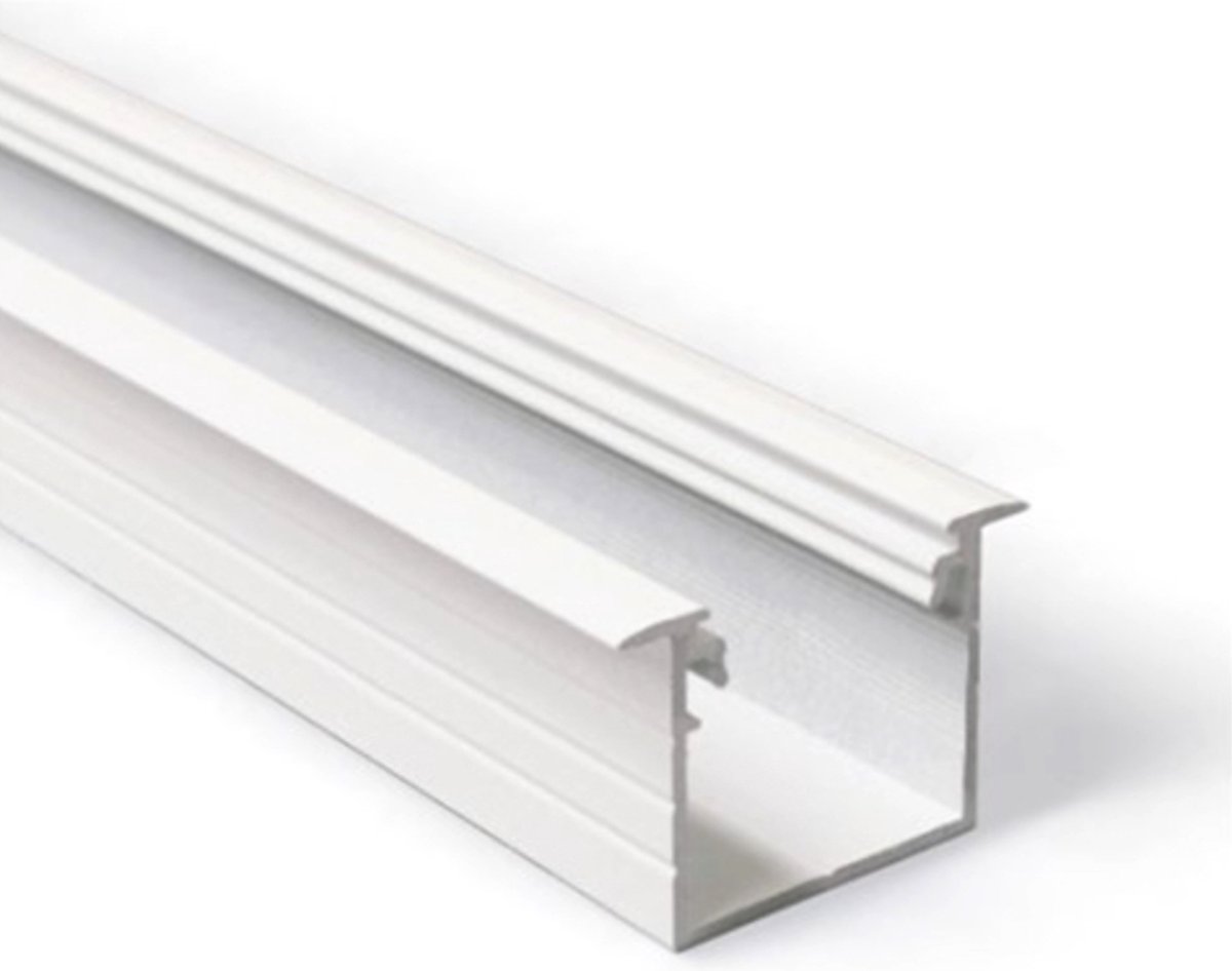 Wit LED profiel inbouw profiel - LED profiel 2 x 1 meter met afdekking ...