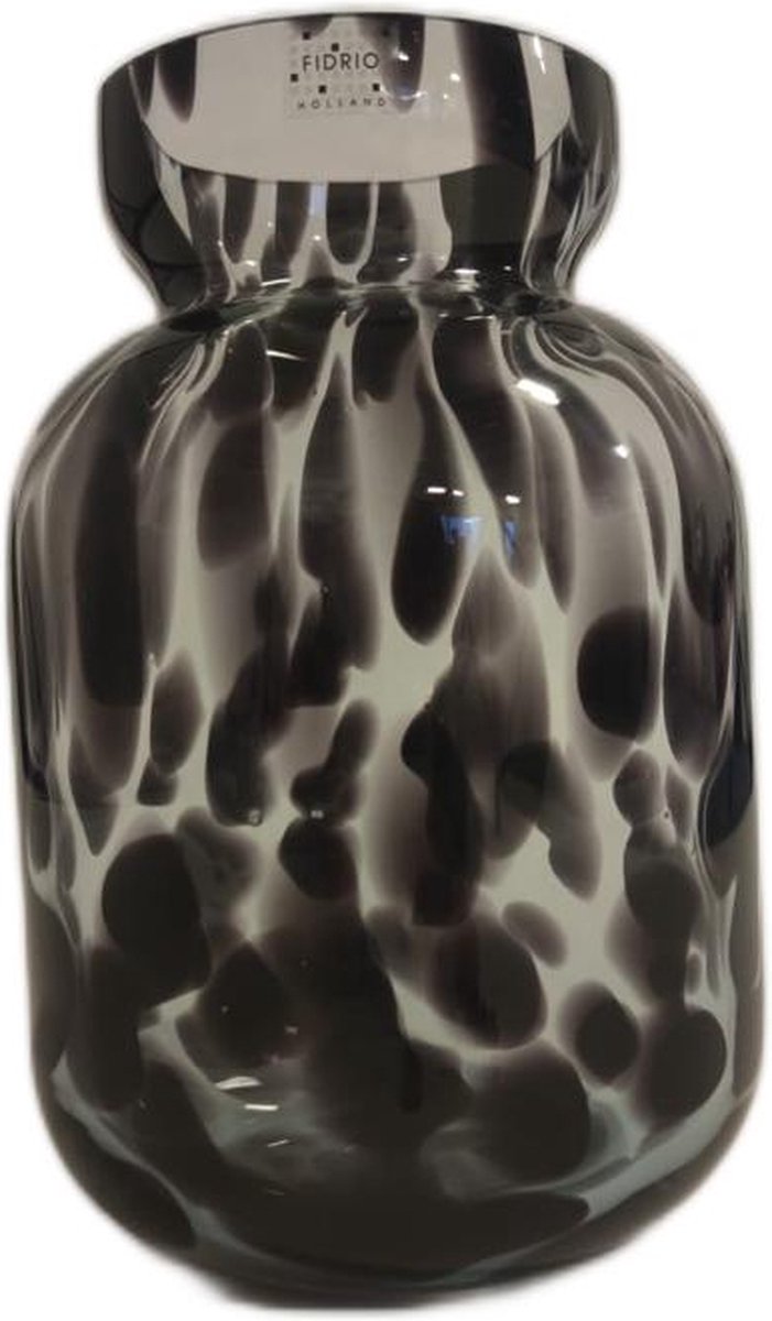 Fidrio vaas Florence clear black dots - Decoratieve vaas - Fidrio ...