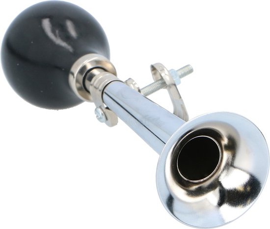 Dunlop fietstoeter met lucht knijp bediening - metaal - 21 cm - zilver ...