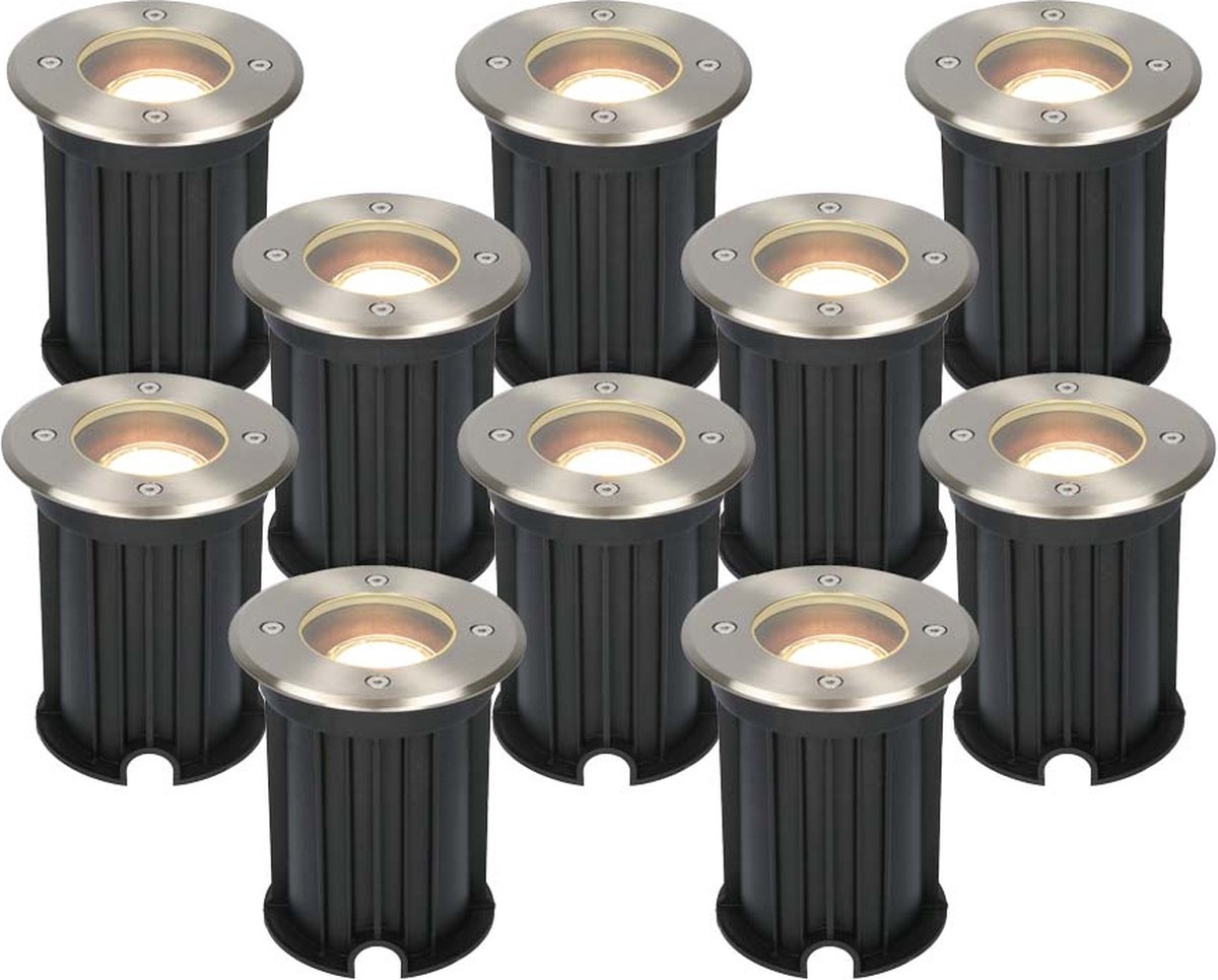 Voordeelverpakking - 10x LED grondspots Rond - IP65 waterdicht ...