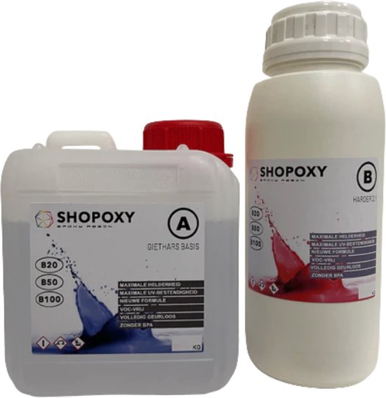 Shopoxy B20 Epoxyhars UV Resin | 1,5kg | Epoxy Gieten tot 2cm dik | bol