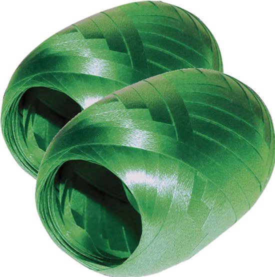 2x Inpaklint Krullint Decoratielint Cadeaulint Sierlint - Groen - 20m x ...