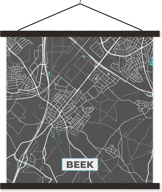 Posterhanger incl. Poster - Schoolplaat - Beek - Blauw - Plattegrond - Stadskaart -... | bol